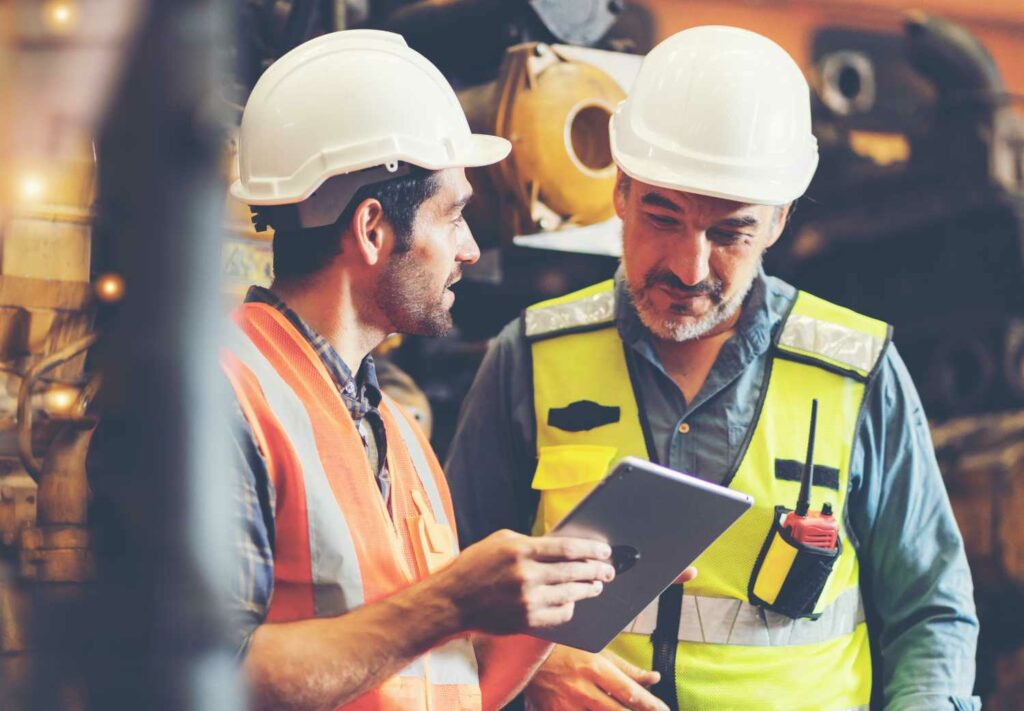 Team-Member-and-Leader-Discuss-Safety_Workplace-Safety-Topics-for ...